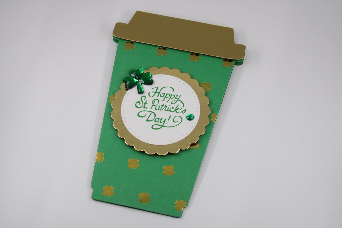 St Patricks Day Gift Card Holder Coffee Cup Card Happy St - Etsy