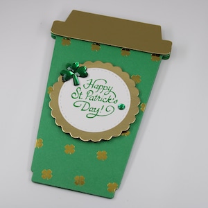 St Patricks Day Gift Card Holder, Coffee Cup Card, Happy St Patricks ...