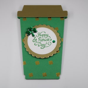St Patricks Day Gift Card Holder, Coffee Cup Card, Happy St Patricks ...