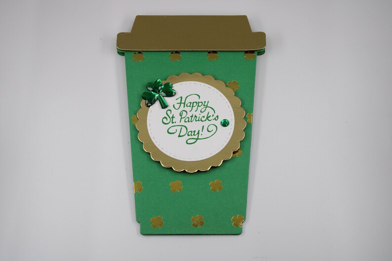 St Patricks Day Gift Card Holder Coffee Cup Card Happy St - Etsy