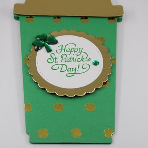 St Patricks Day Gift Card Holder, Coffee Cup Card, Happy St Patricks ...