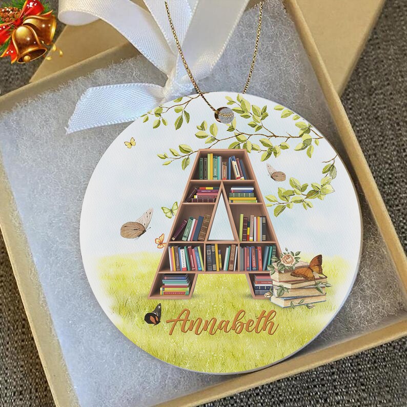 Custom Bookshelf Alphabet Letters Shape Ornament 2D Flat - Etsy