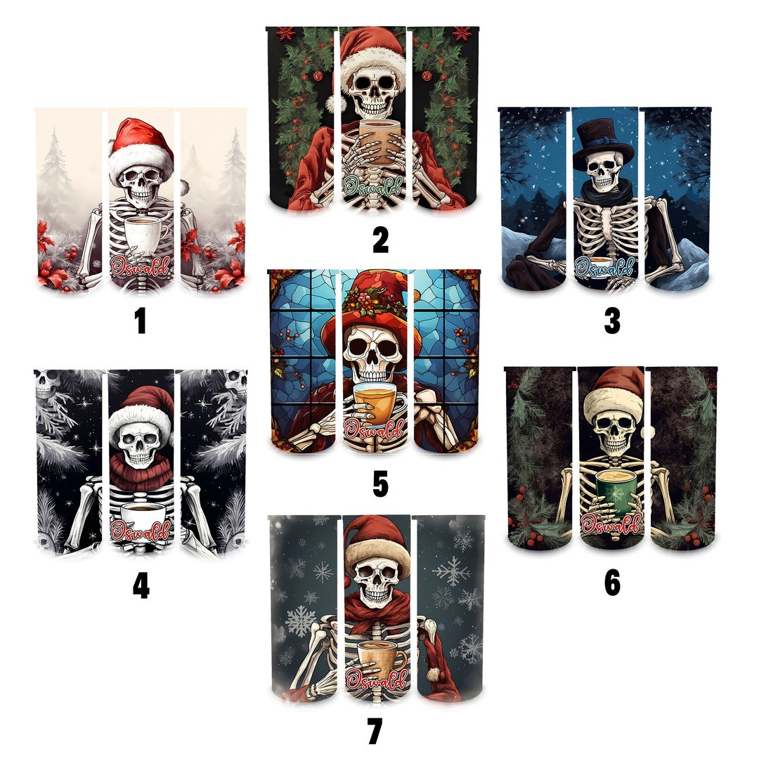 Personalized 3D Skeleton Coffee Art, Christmas Skeleton Coffee Cup ...