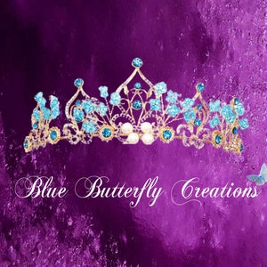 Aqua Blue Digital Tiara Icy Blue Princess Digital Tiara - Etsy
