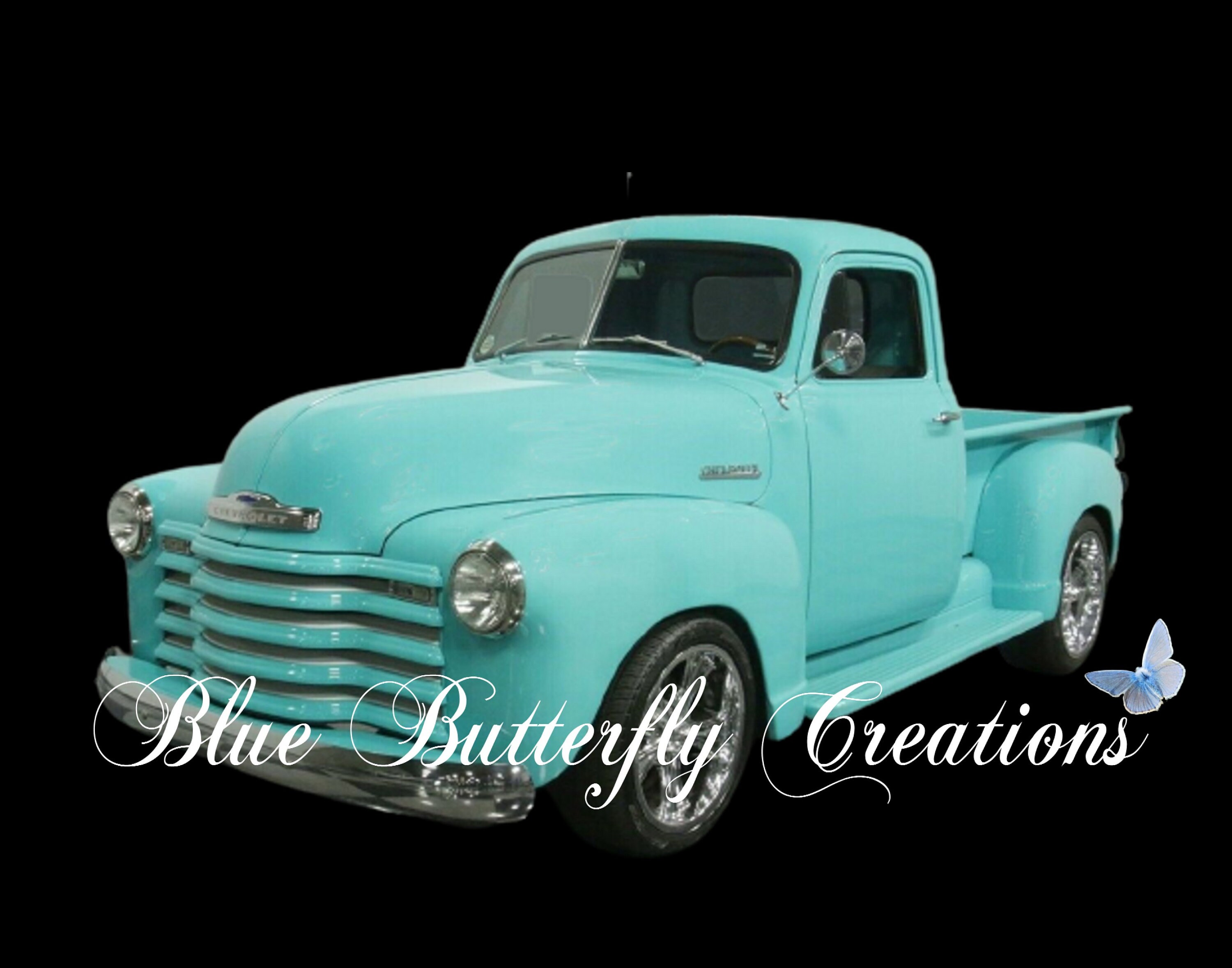 1951 Aqua Chevy Pickup Truck Digital PNG, Chevy Classic Pickup Clipart ...
