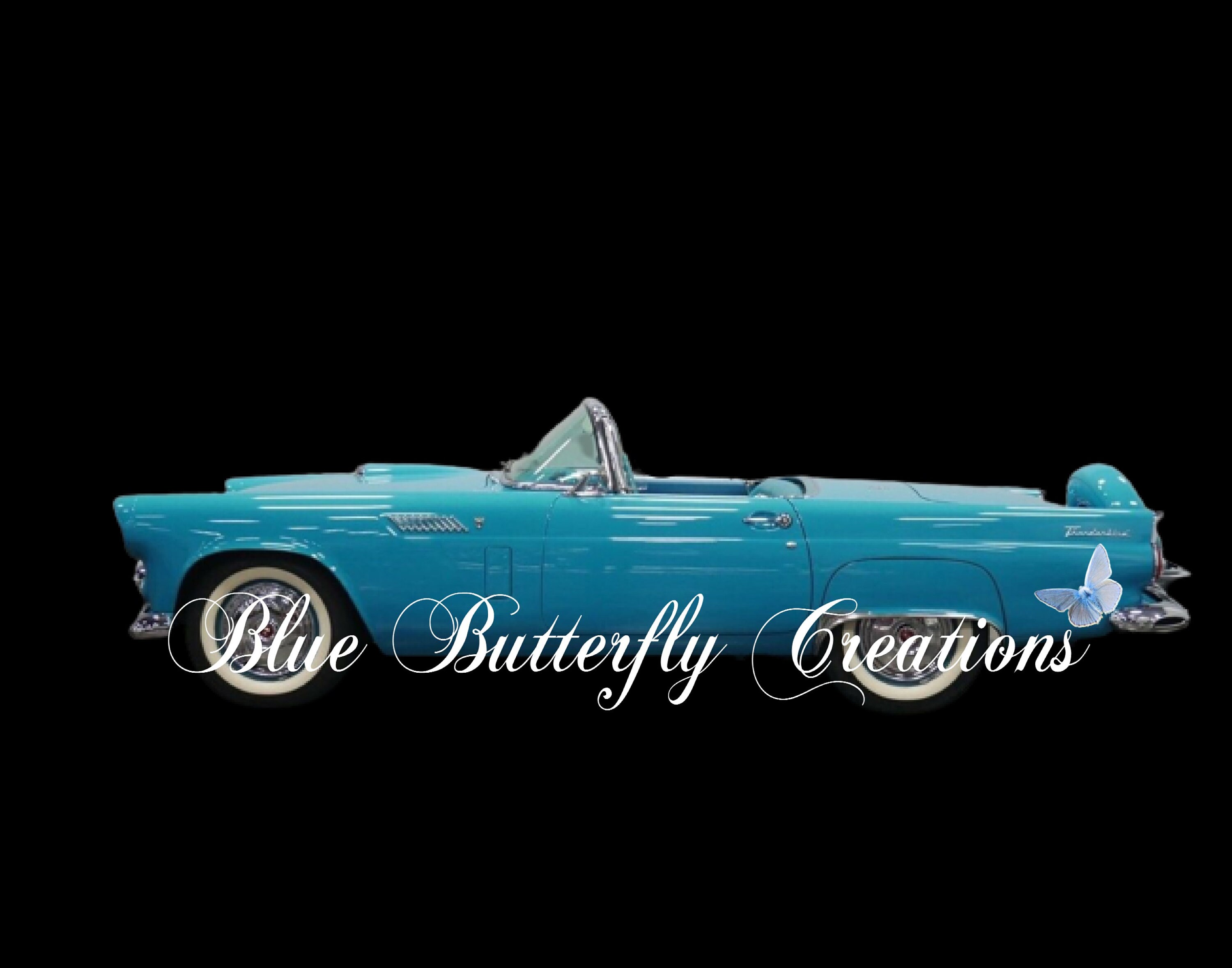 1956 Blue Ford Thunderbird Digital PNG, Ford Classic Car PNG, Antique ...
