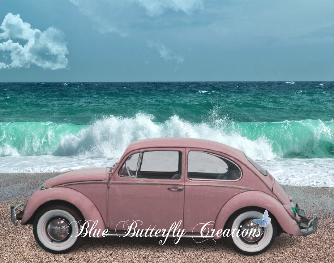 1965 Rose Gold VW Beetle Png, 1965 Rose Gold VW Love Bug Png, Classic ...