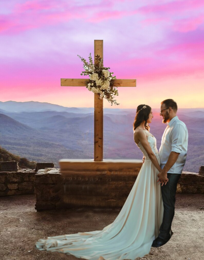 Cross and Chapel Digital Background, Wedding Chapel Photo Background ...