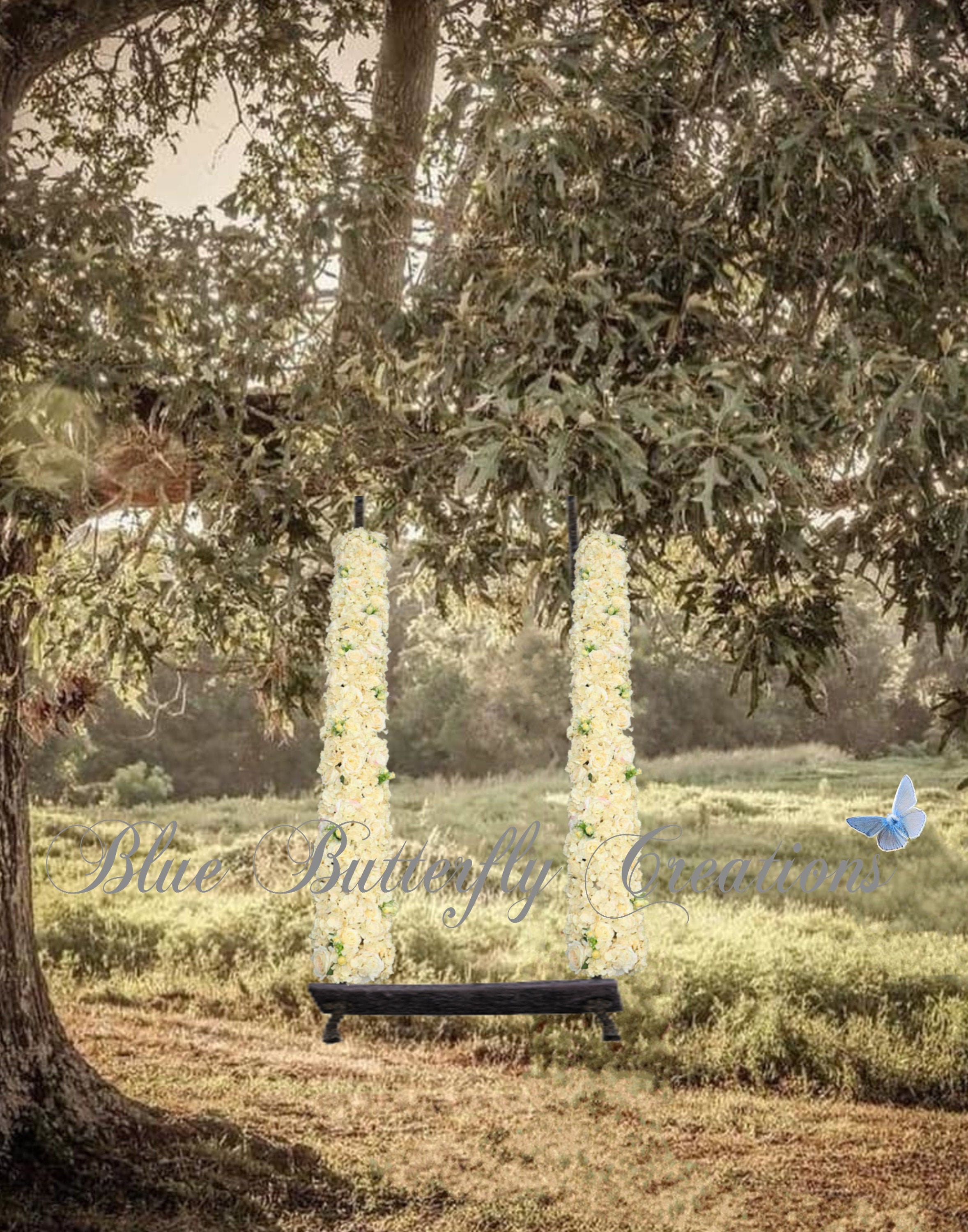 Floral Tree Swing Digital Photo Background, Wedding Swing Photo ...