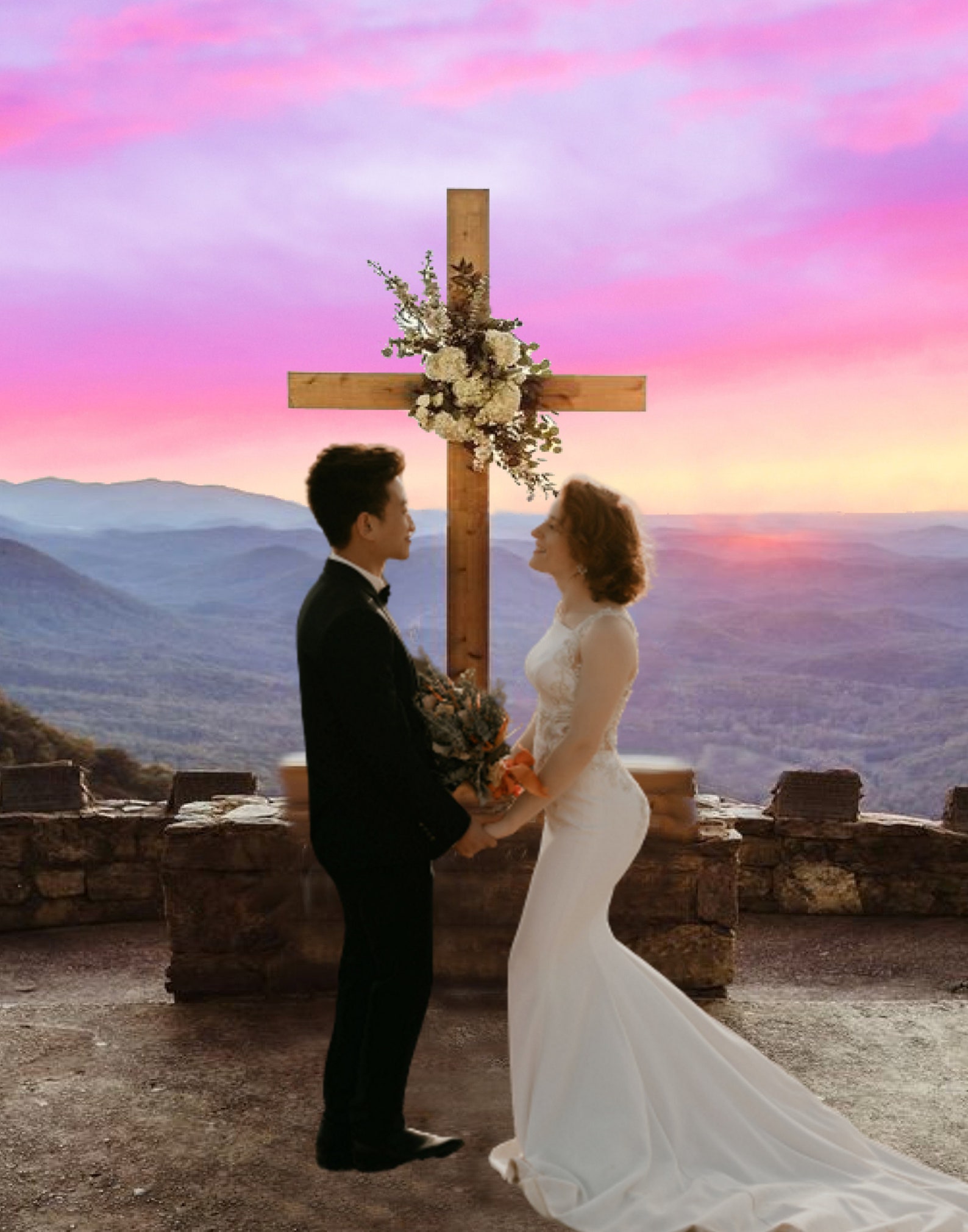 Cross and Chapel Digital Background, Wedding Chapel Photo Background ...