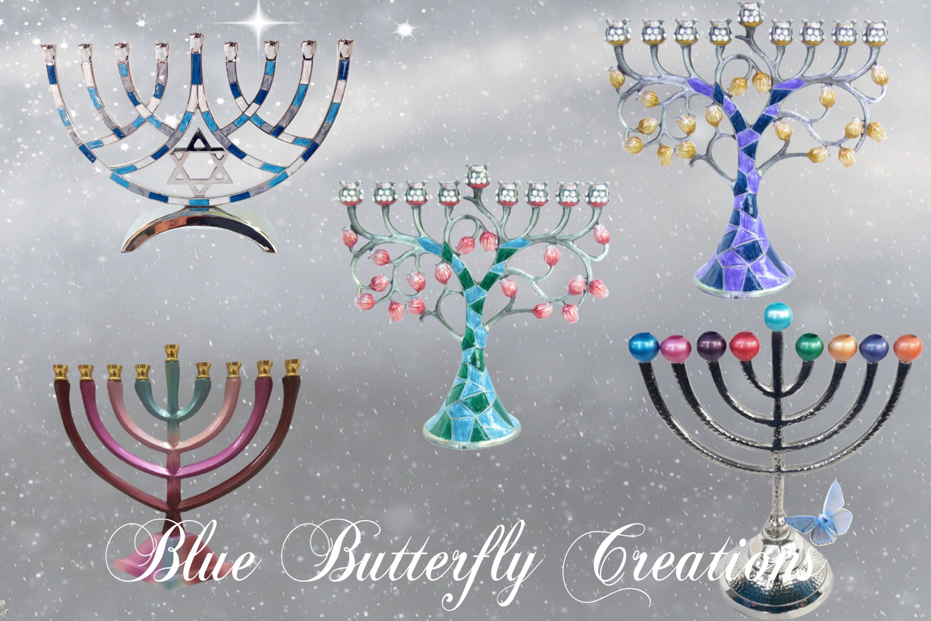 Menorah Digital Clipart, Hanukkah Chanukah Digital Clipart, Jewish ...