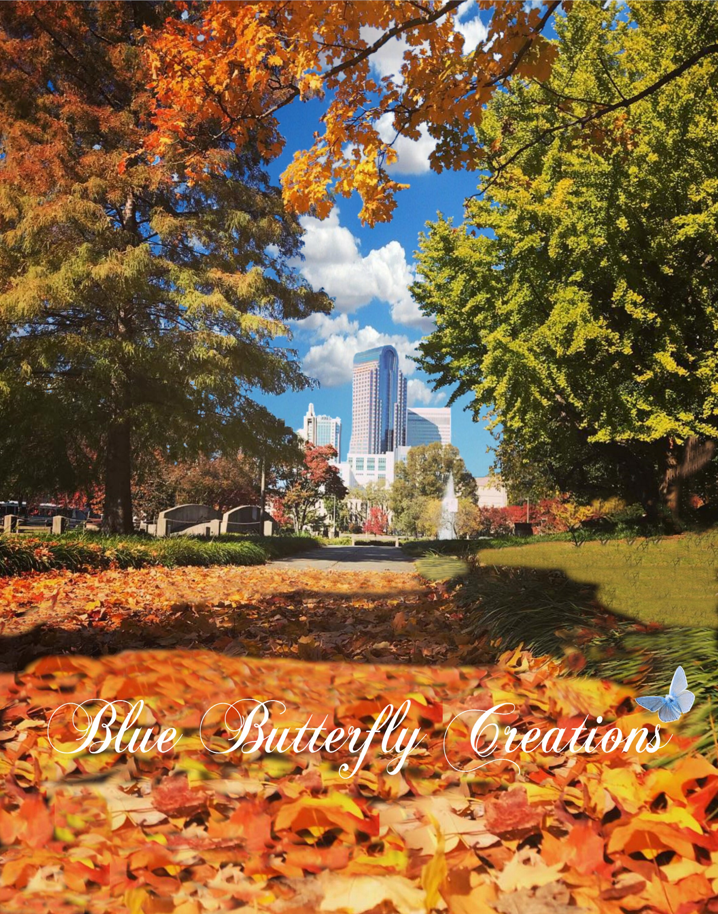 Charlotte Skyline Digital Photo Background Charlotte NC Fall - Etsy