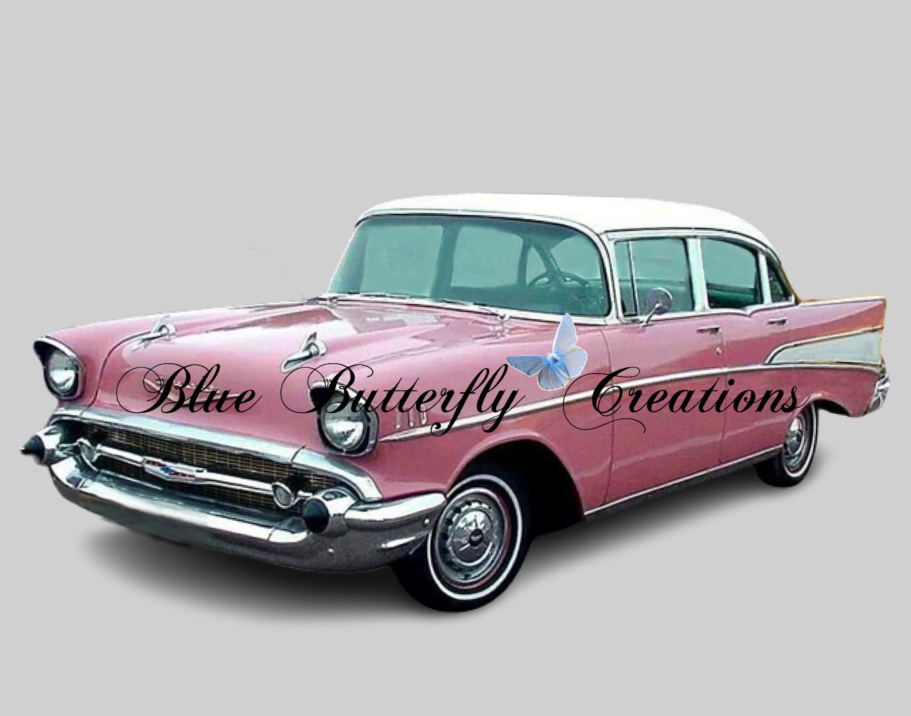 1957 Pink Chevy 4 Door Digital PNG, Chevy Classic Car PNG, Antique Chevy PNG, Pink Vintage Chevy ...