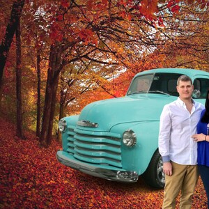 Old Truck Digital Fall Background, Vintage Truck Tailgate Photo ...