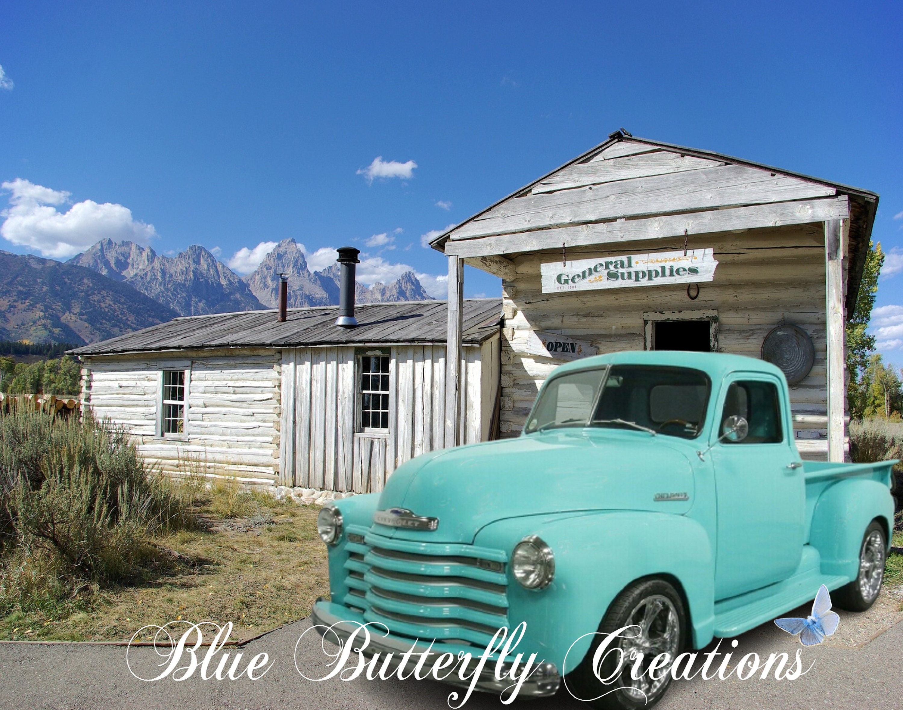 1951 Aqua Chevy Pickup Truck Digital PNG, Chevy Classic Pickup Clipart ...