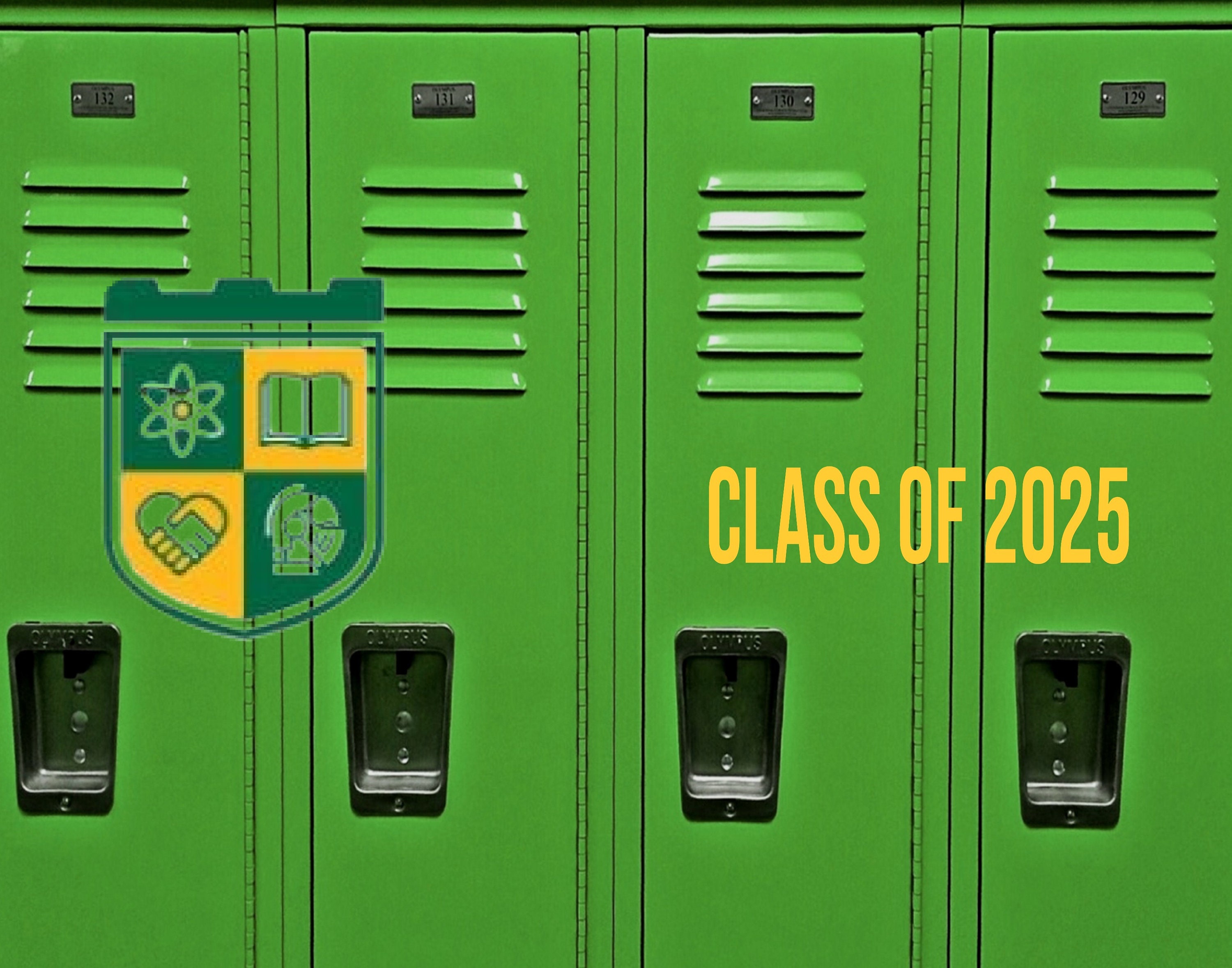 Green Lockers Background, Senior Class Photo, Graduation Announcement ...