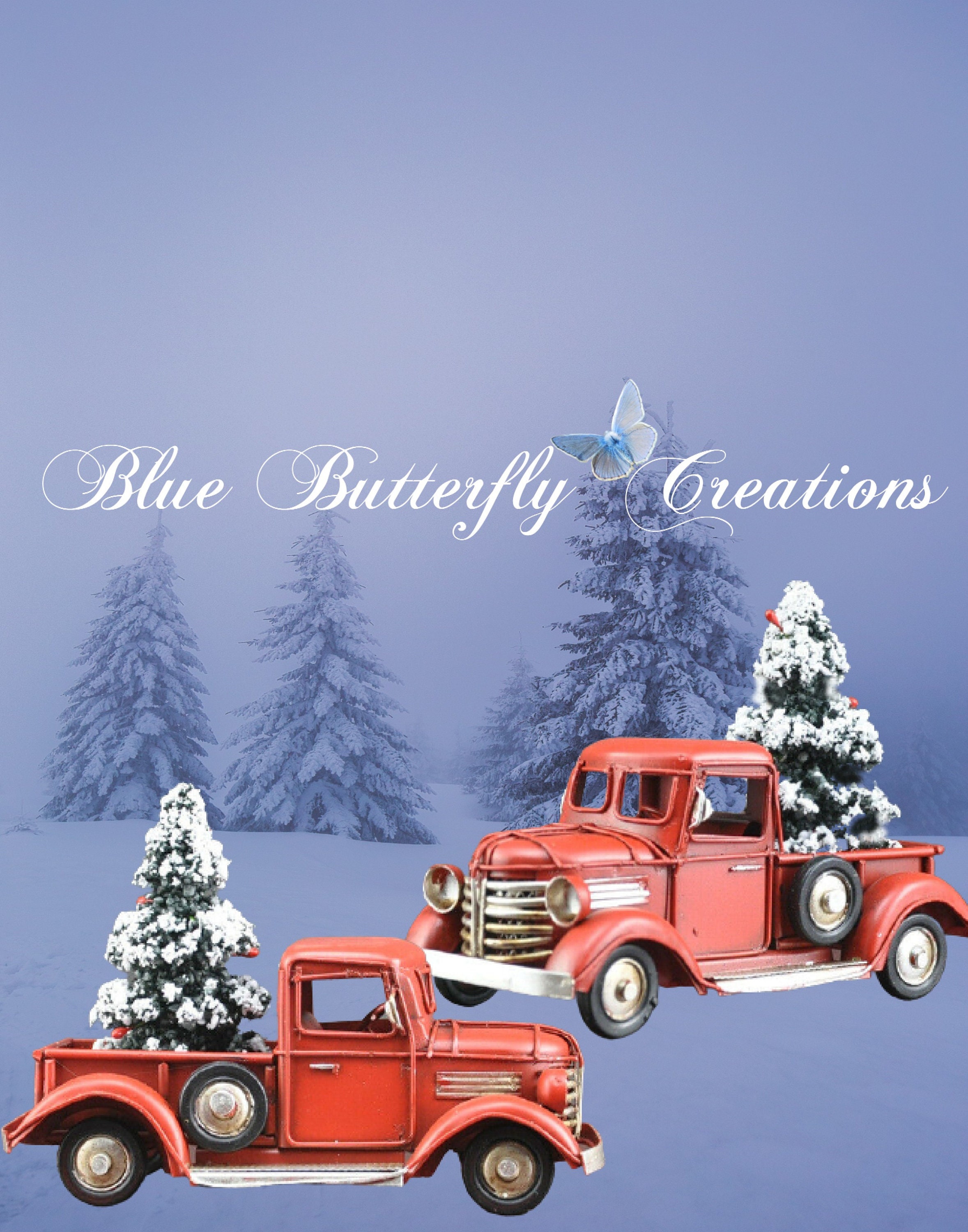 Little Red Truck Overlays, Christmas Red Truck Clipart, Vintage Red ...