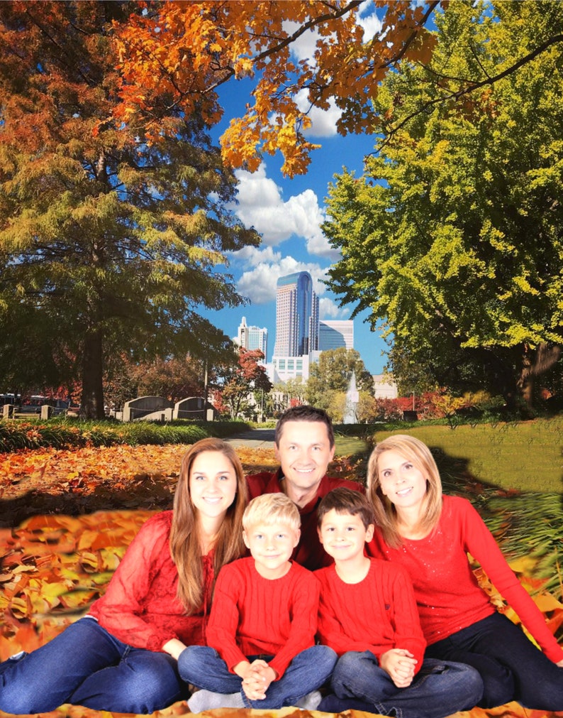 Charlotte Skyline Digital Photo Background Charlotte NC Fall - Etsy