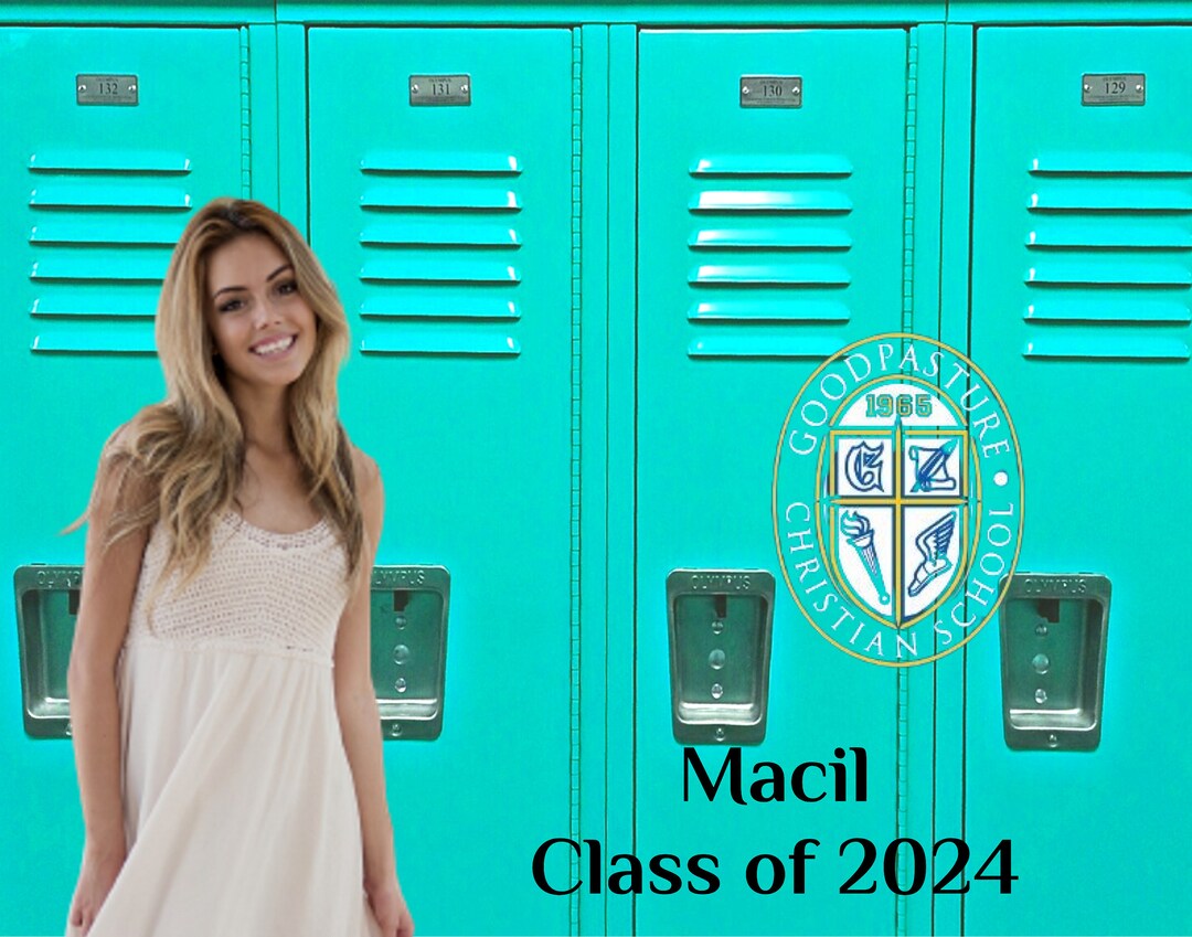 Aqua Blue Green Lockers Background, Senior Class Photo, Graduation ...