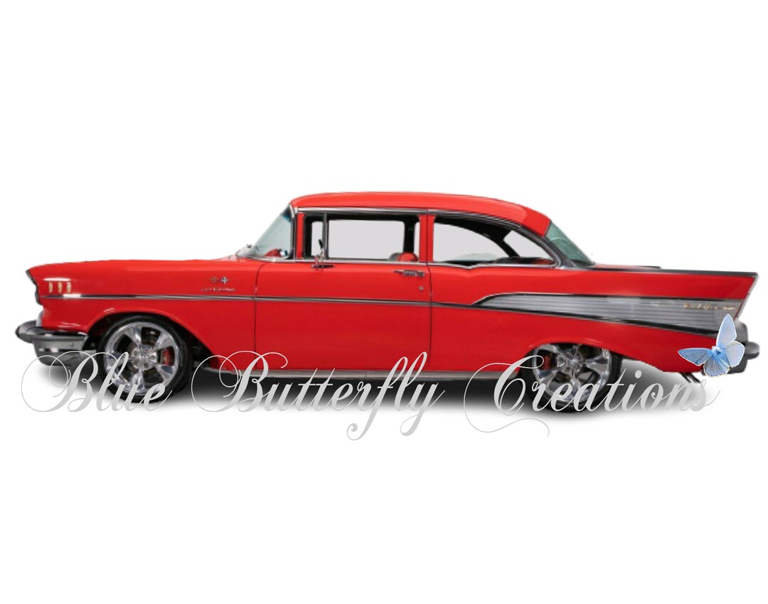 1957 Chevy Bel Air Digital PNG, Chevy Classic Car PNG, Antique Chevy ...