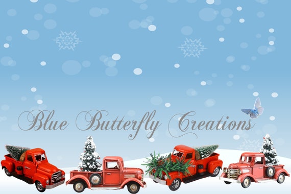 Little Red Truck Overlays Christmas Red Truck Clipart - Etsy