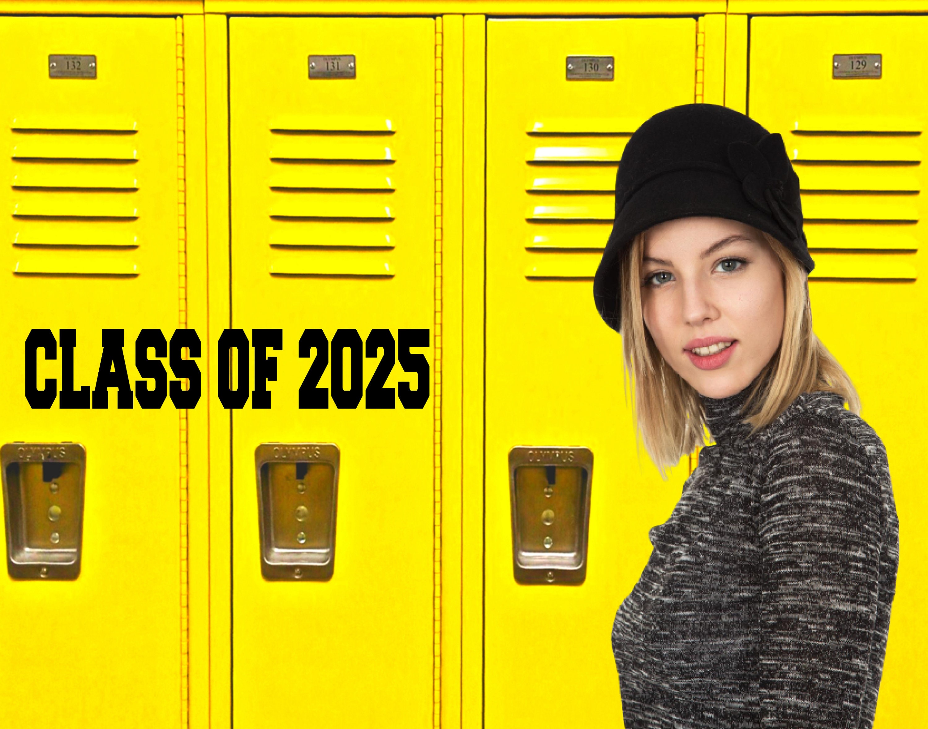 Class of 2025 Yellow Lockers, Senior Class 2025 Photo Background ...