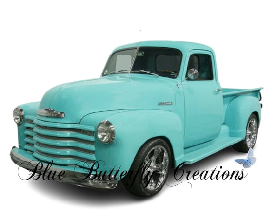 1951 Aqua Chevy Pickup Truck Digital PNG Chevy Classic Pickup - Etsy ...