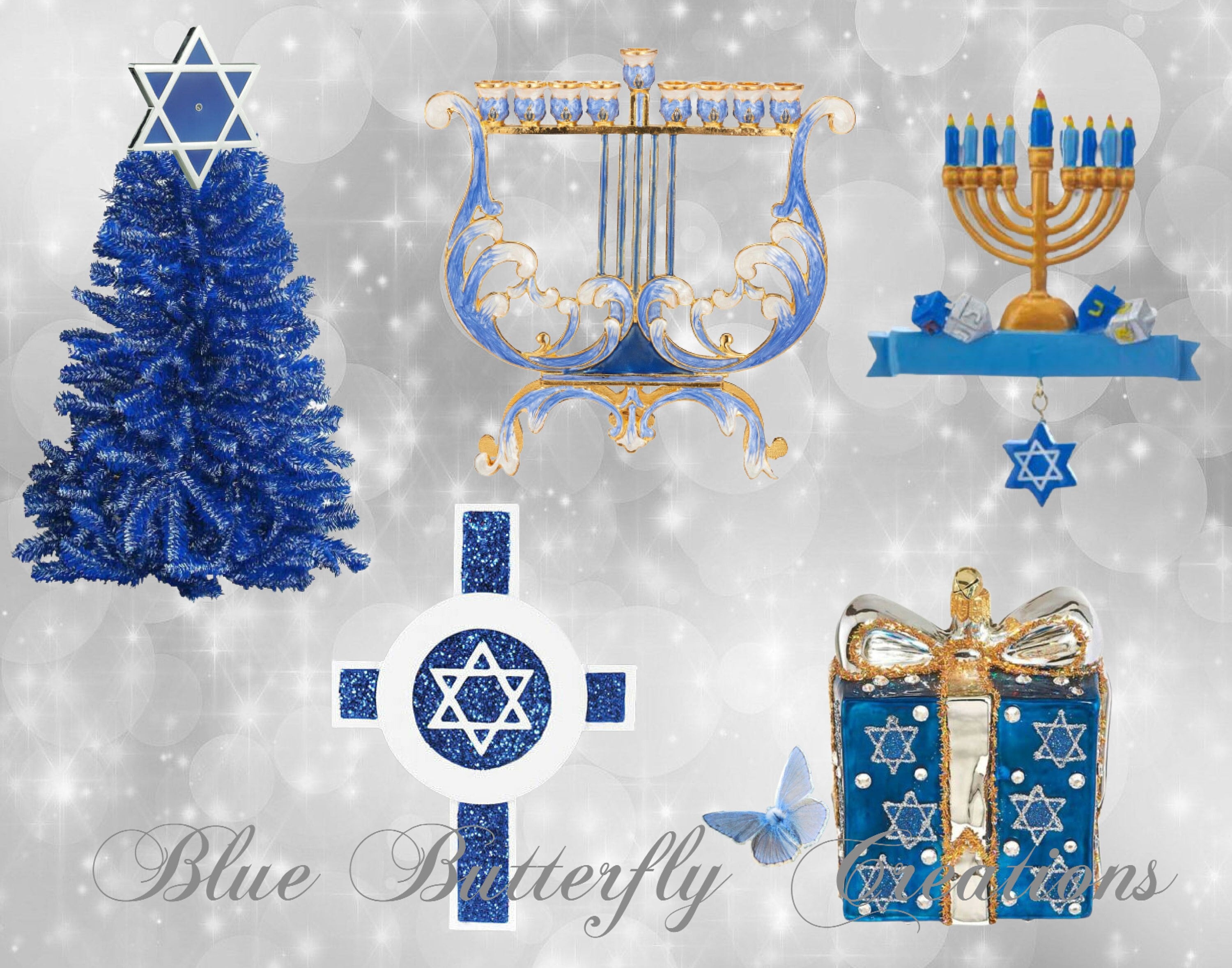 Hanukkah Digital Clipart, Chanukah Digital Ornaments, Jewish Holiday ...