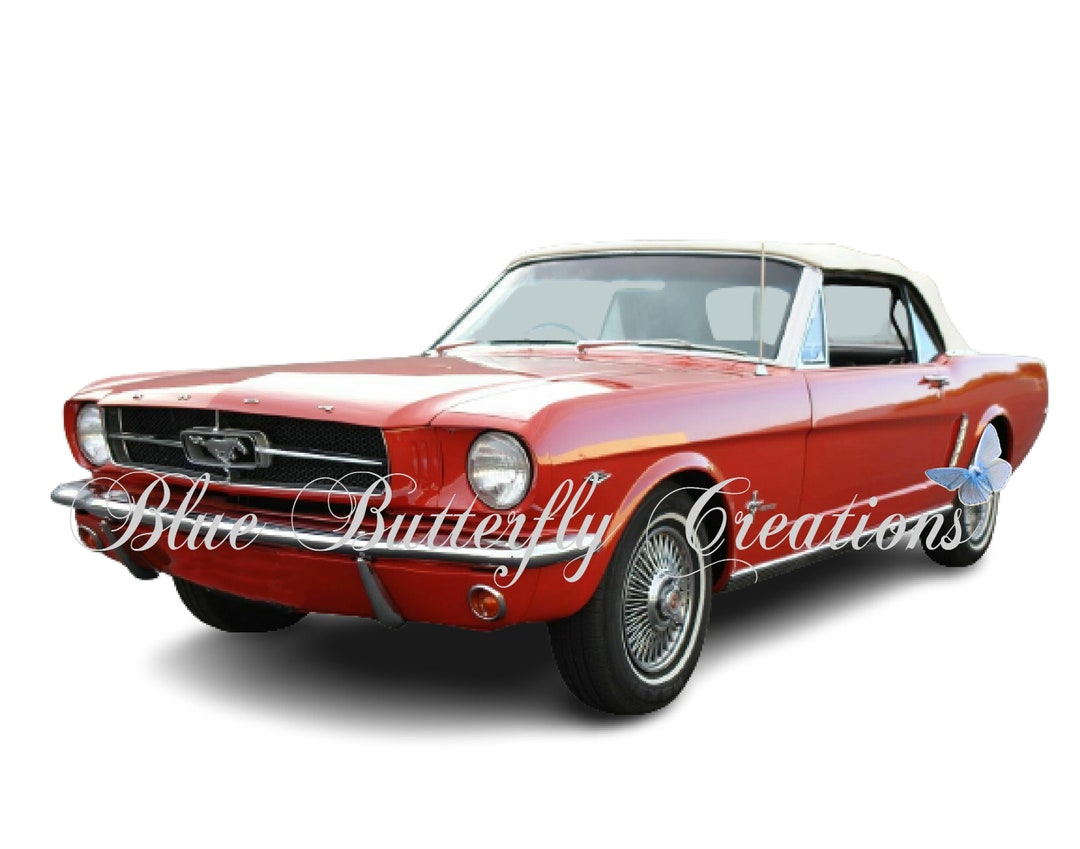 1964 Red Ford Mustang Digital PNG, Red Mustang Convertible Classic PNG ...