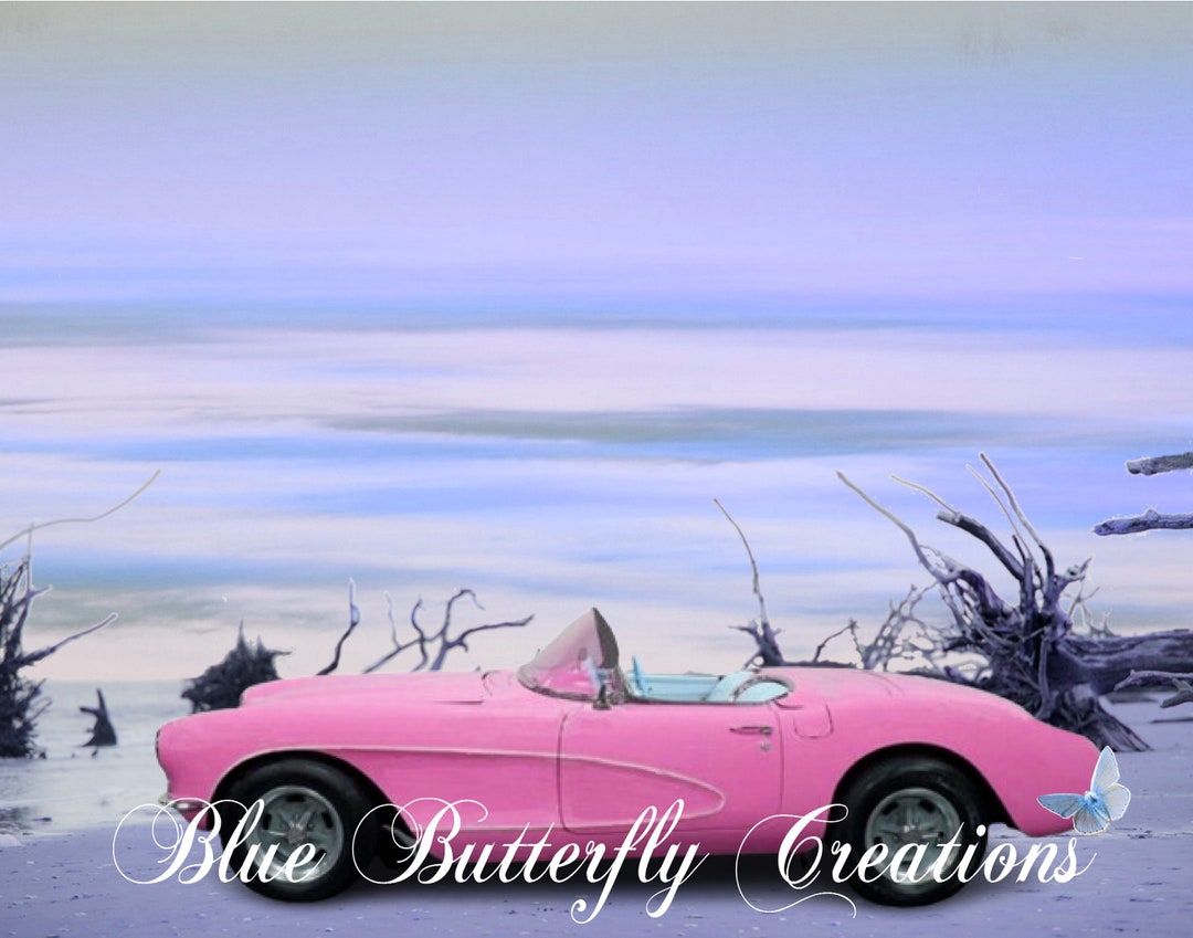 1956 Pink Chevy Corvette Convertible Png, 1956 Chevy Convertible PNG ...