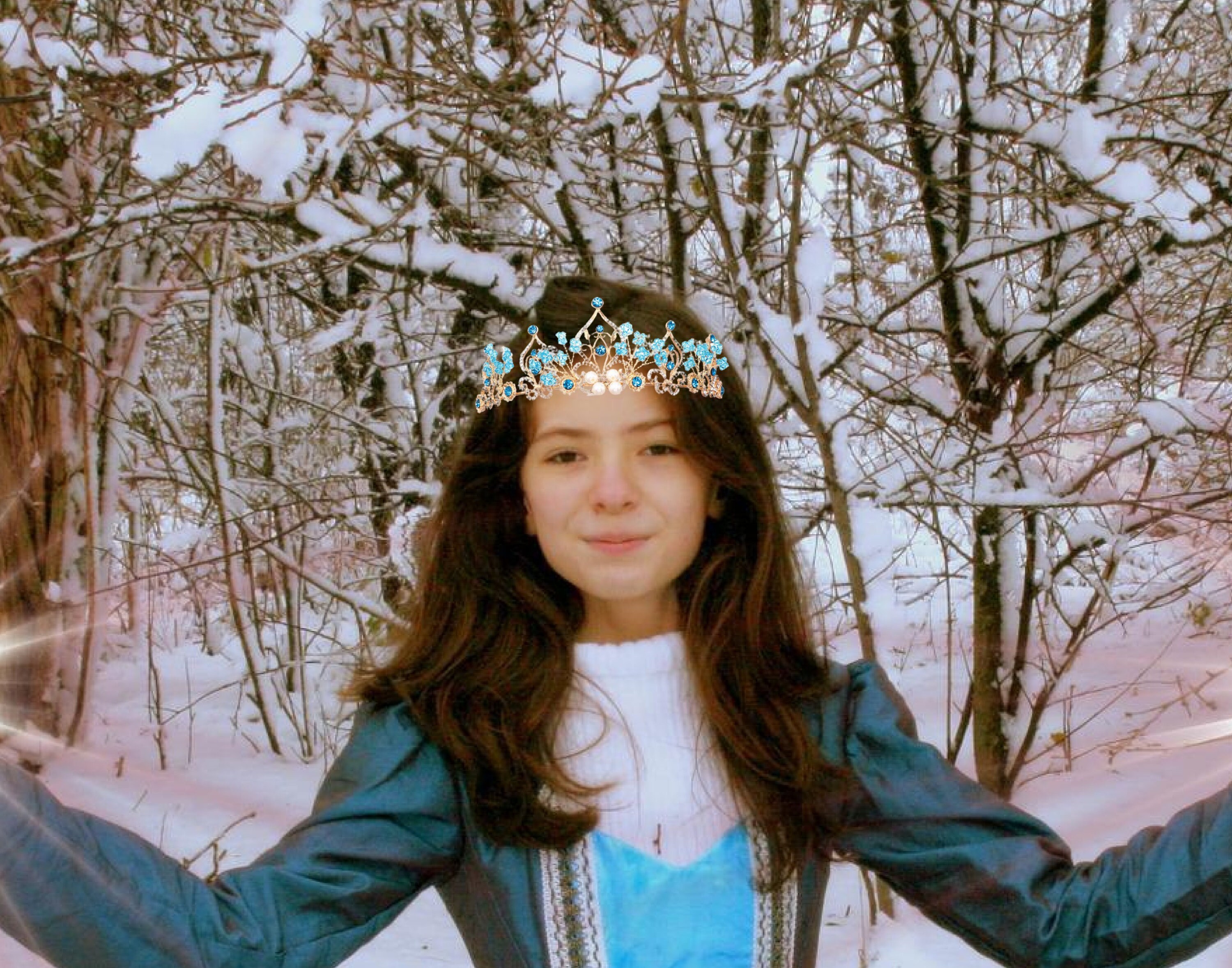 Aqua Blue Digital Tiara, Icy Blue Princess Digital Tiara, Girls Mermaid ...