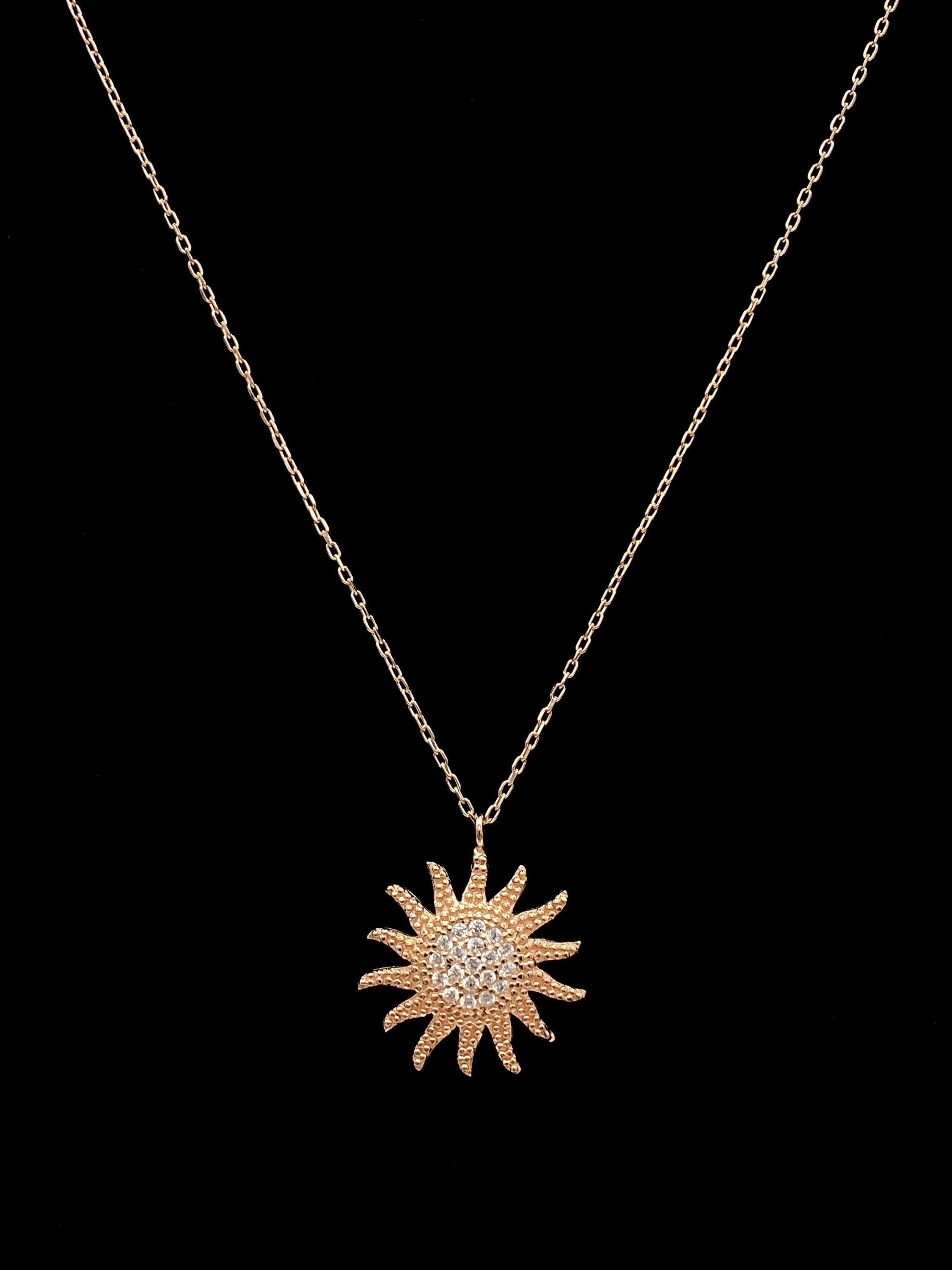 Collar del sol color oro collar del sol de plata 925 | Etsy