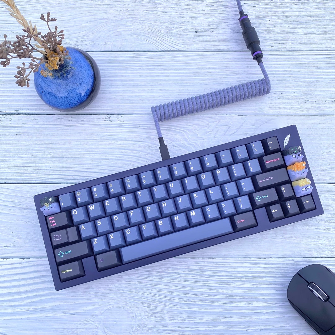 Custom Coiled Keyboard Usb Cable With Aviator Connector Gmk Dracula Etsy