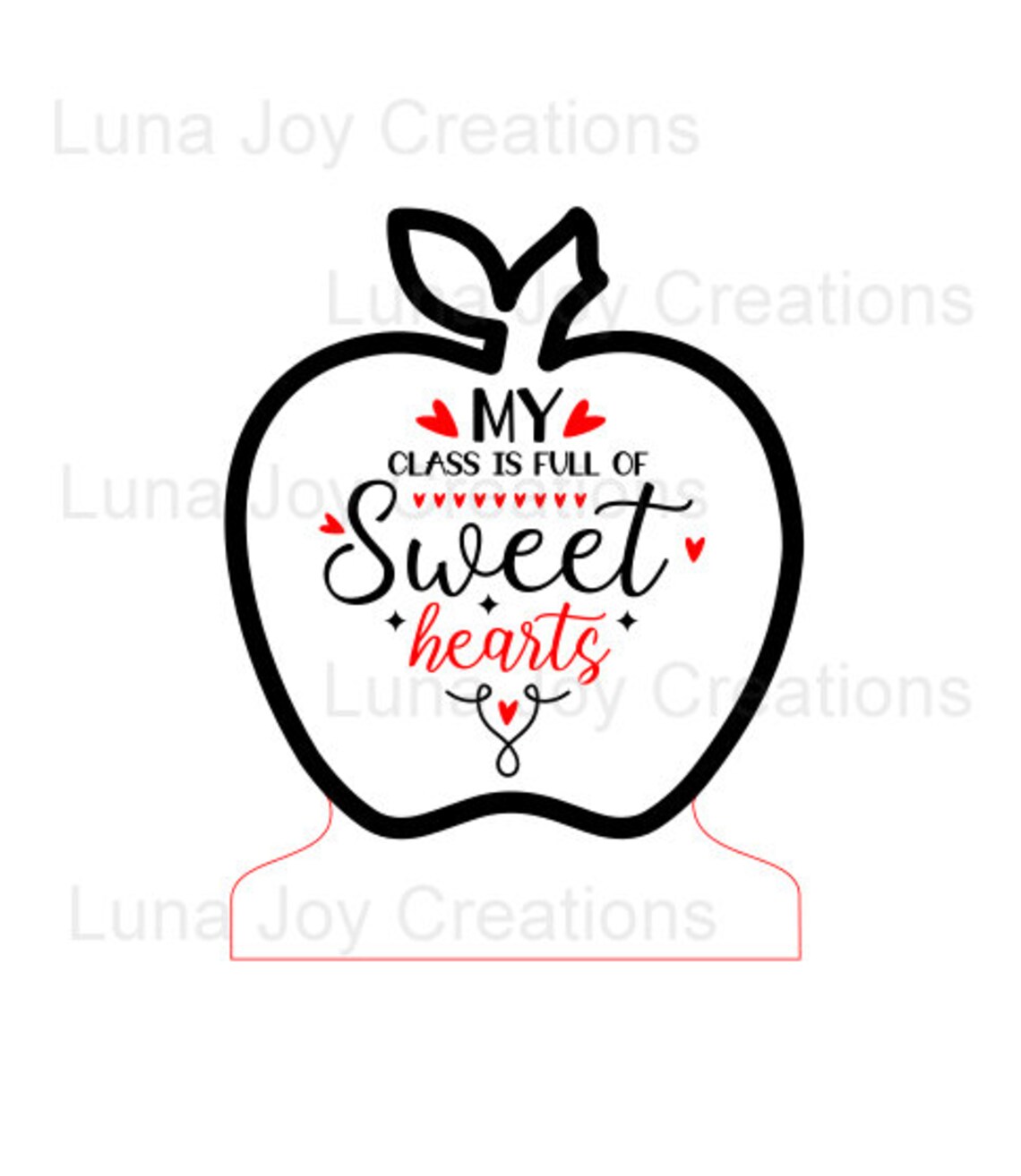 Teacher Apple Shaped Sign and Base My Class is Full of Sweet | Etsy