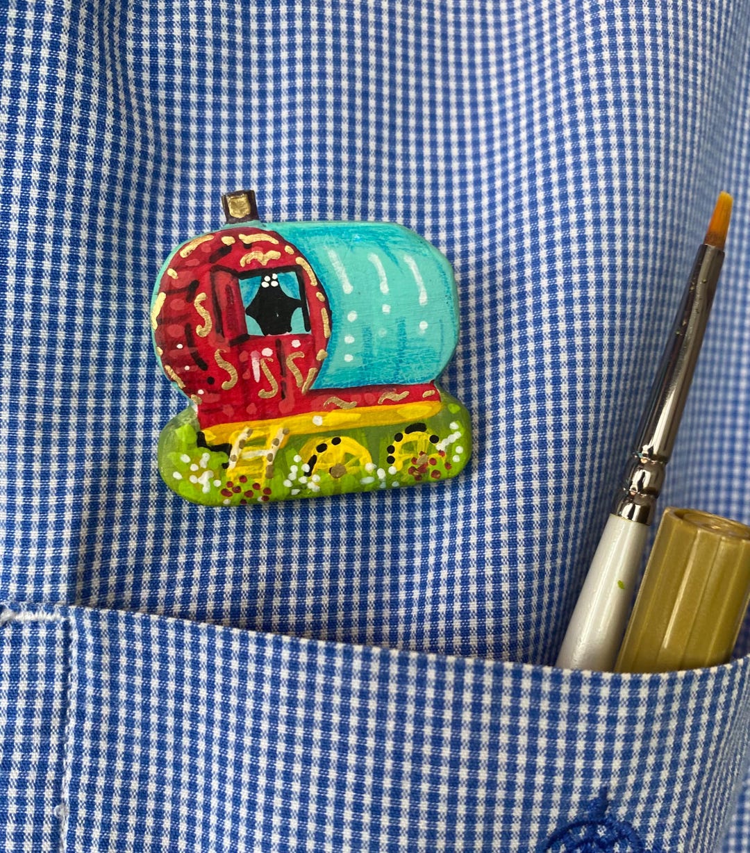 Elijah’s Vardo’s — Handmade and Painted Gypsy Wagon Brooches - Etsy