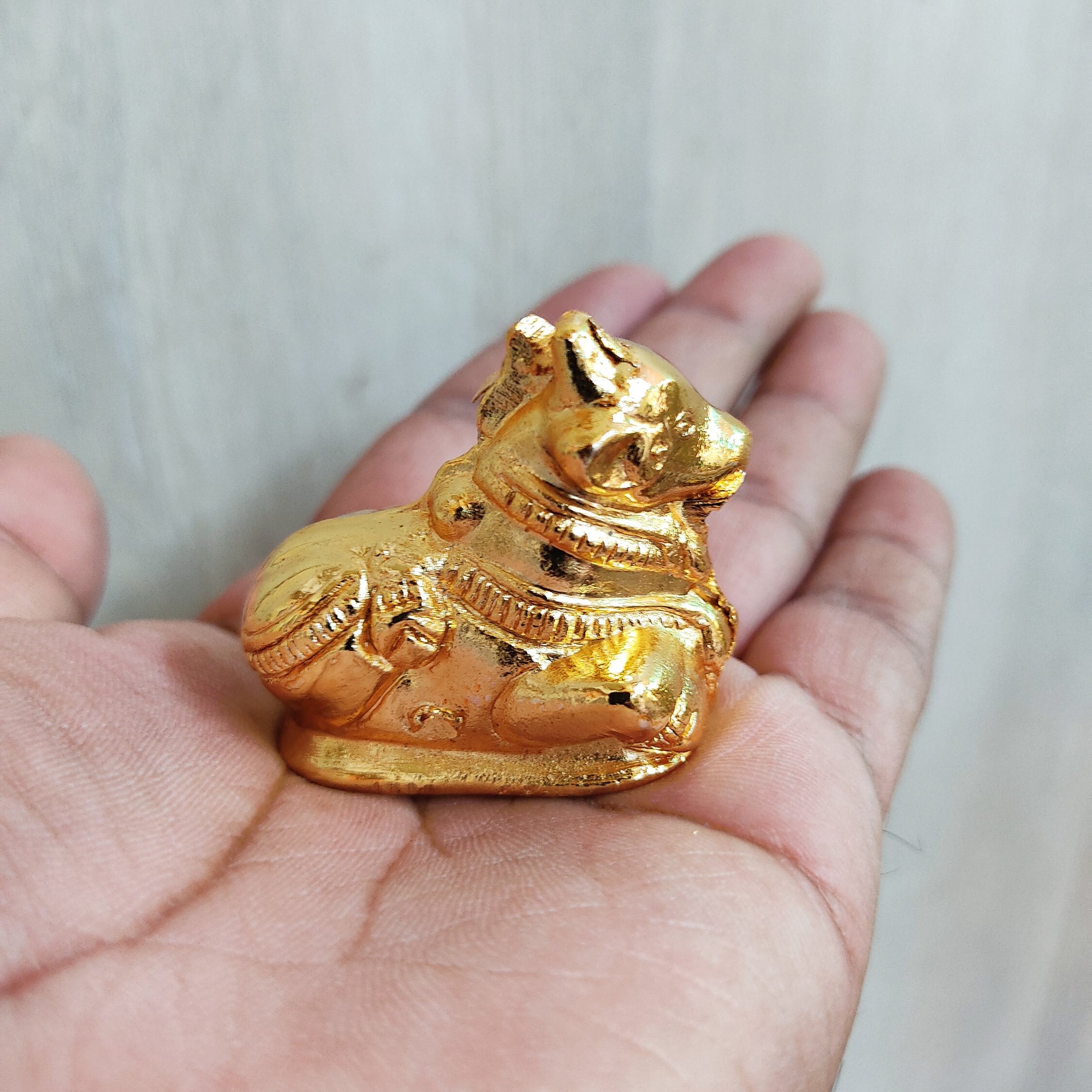 Small Lord Shiva Nandi Idol Statue Gold Plated - Etsy