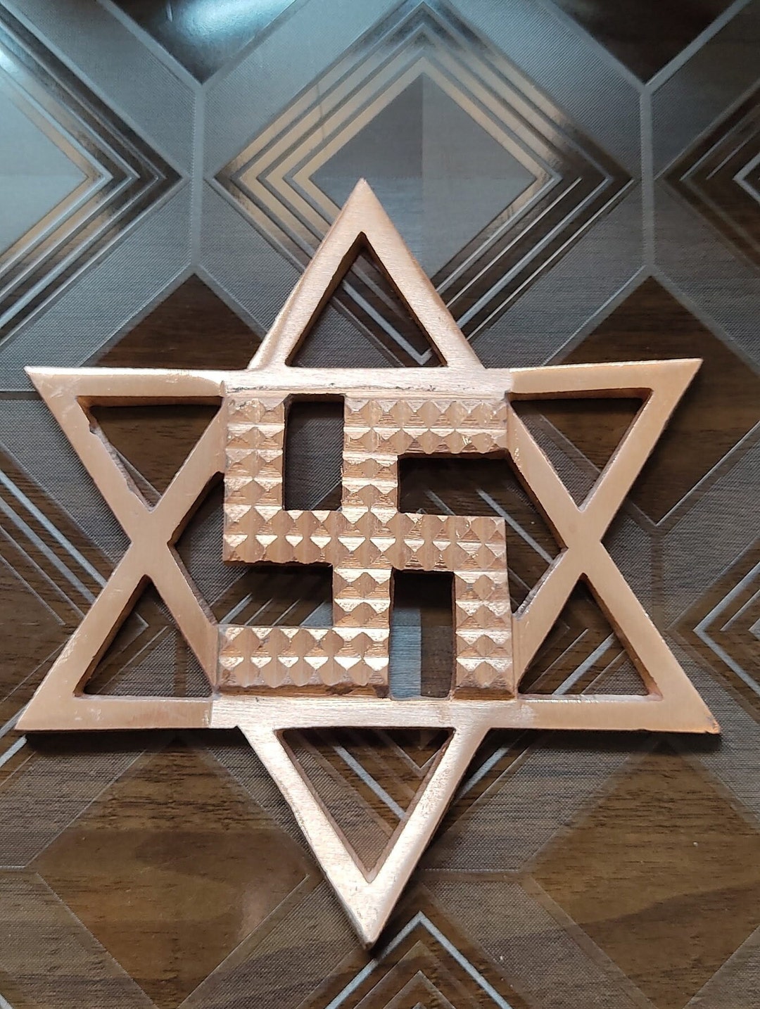 Hindu Swatika in Star Pattern Copper Yantra for Vastu Wall - Etsy