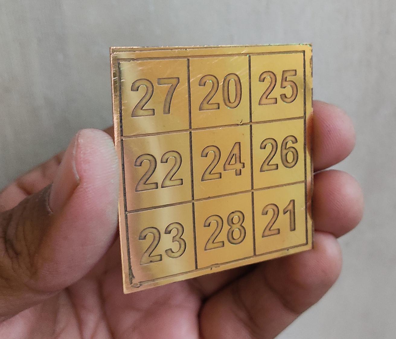 Kuber Yantra Number Copper Card for Abundance of Wealth - Etsy
