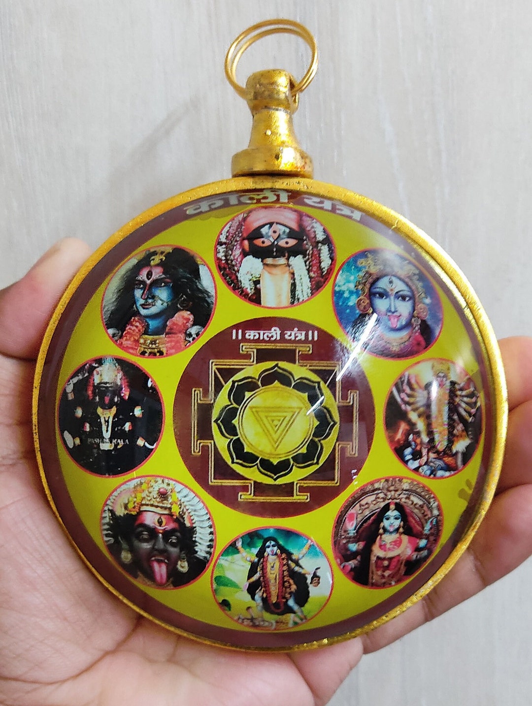 3 D Glass Sampoorna Maha Kali Yantra Wall Hanging for House Work Place ...