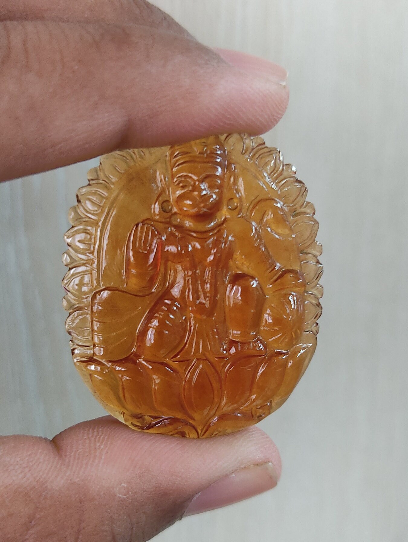 Lord Hanuman Small Idol Made From Natural Hessonite Gomed Hand Curving ...