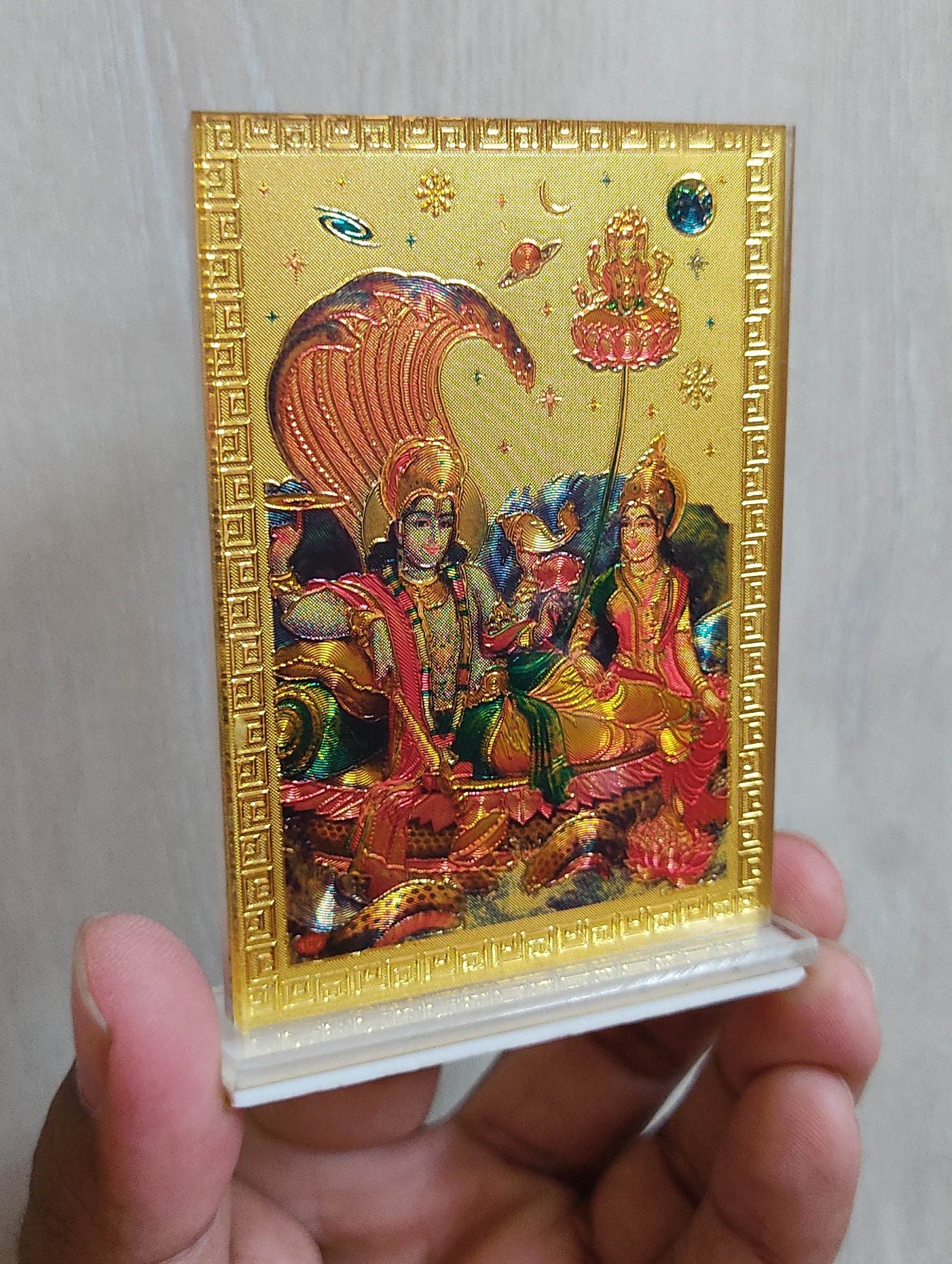 Lord Vishnu Laxmi Lakshmi Narayana Photo Stand Energized - Etsy