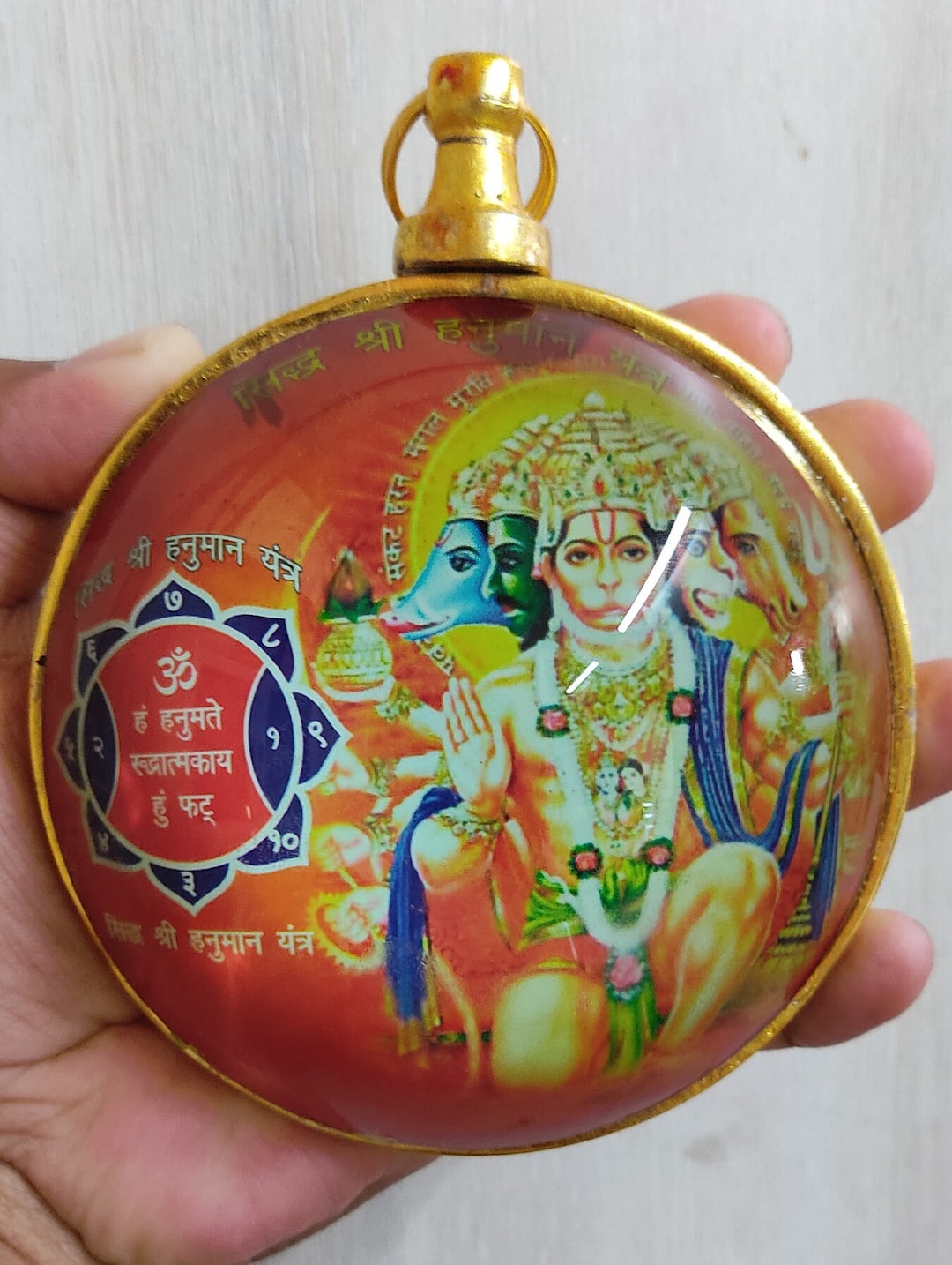 3D Glass Panchmukhi Hanuman Yantra Wall Hanging for Home and Work Place ...
