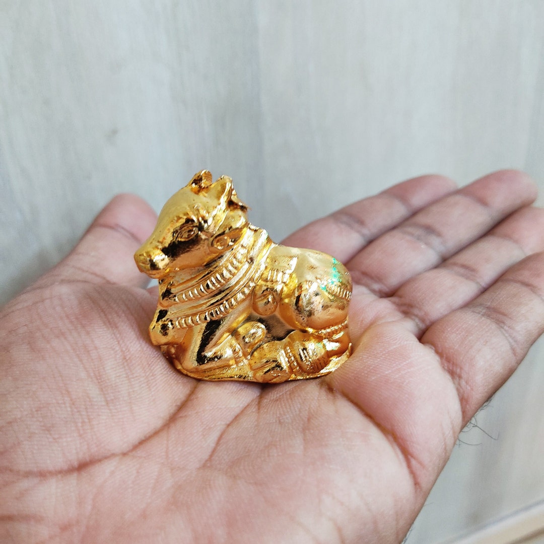 Small Lord Shiva Nandi Idol Statue Gold Plated - Etsy