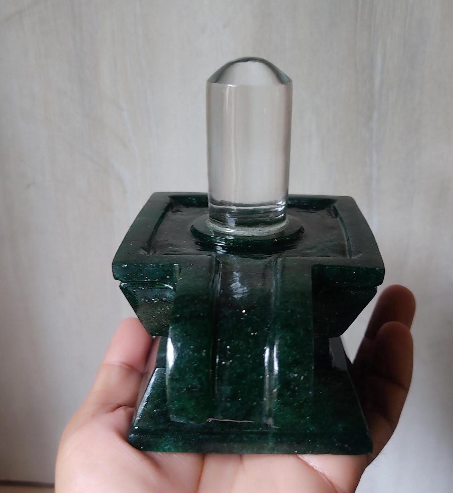 Antique Lord Shiva Shivling Yoni Green Jade Lingam Pure Clear Natural ...