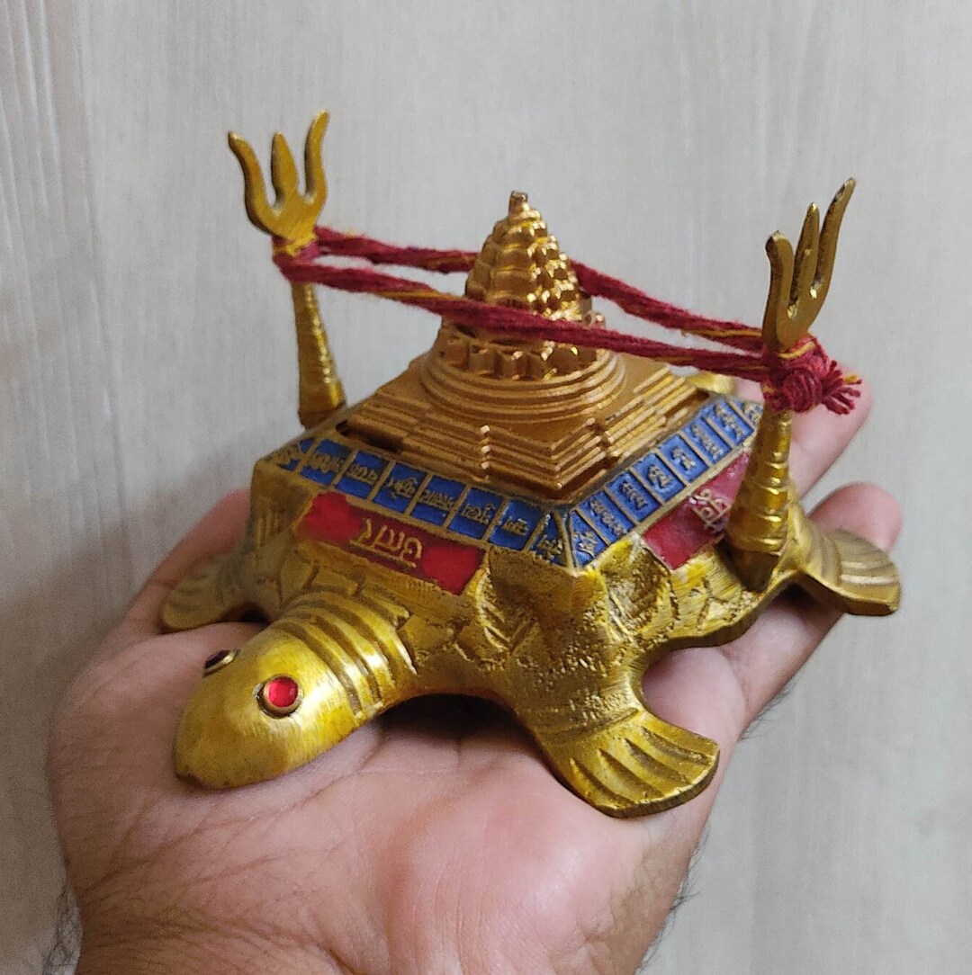 Tortoise Meru Shri Yantra Made From Brass Increase Positive Energy ...