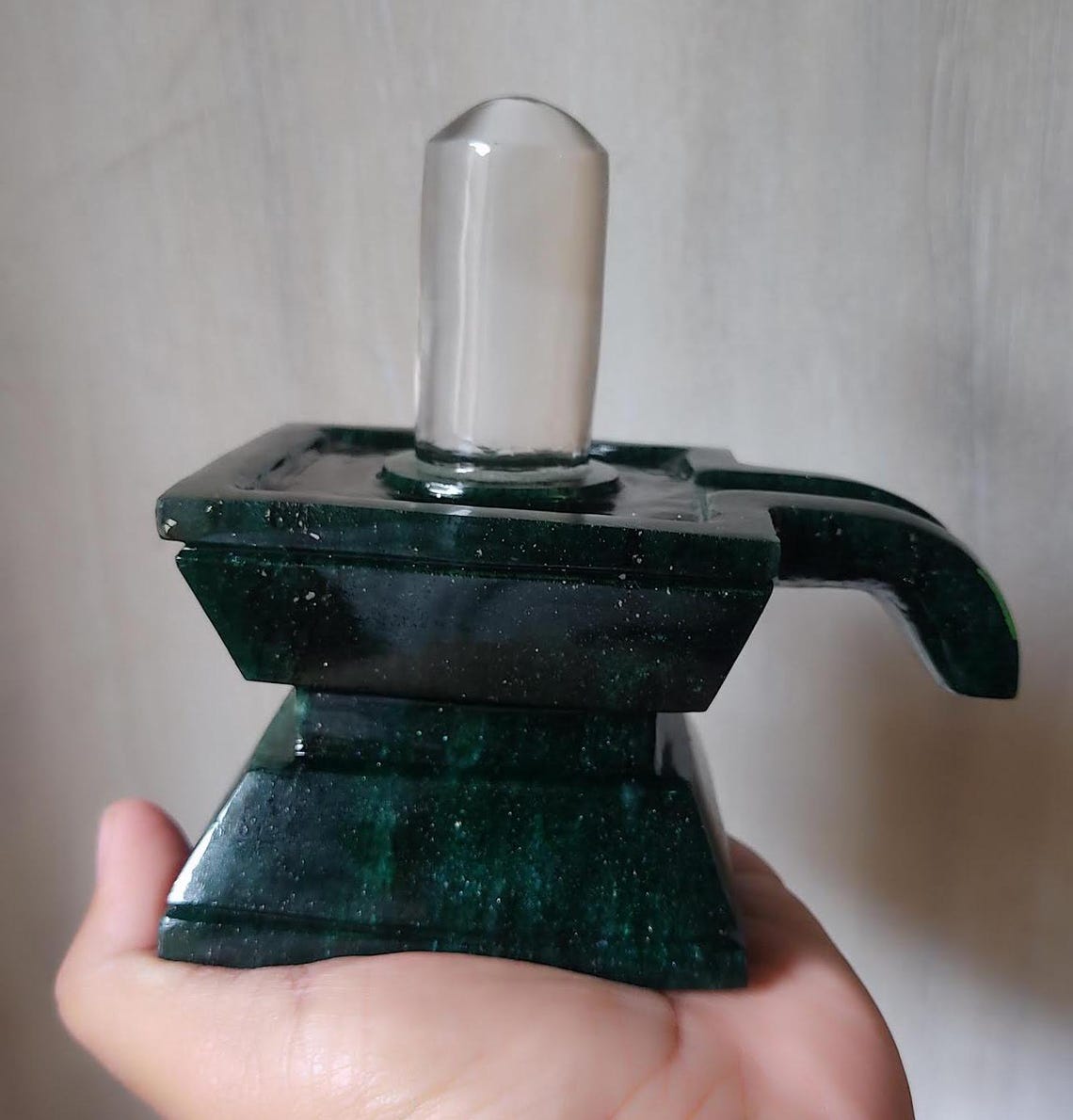 Antique Lord Shiva Shivling Yoni Green Jade Lingam Pure Clear Natural ...
