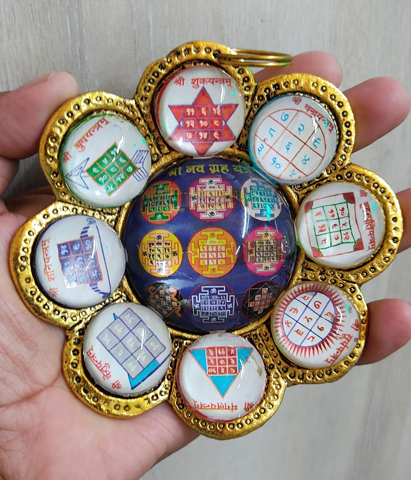 Placa Shri Navgraha Shakti Yantra para Nine Planet Energized - Etsy México