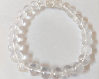 Clear Quartz (sphatik) Bracelet, AAAAA, Natural, Genuine Rock Crystal ...