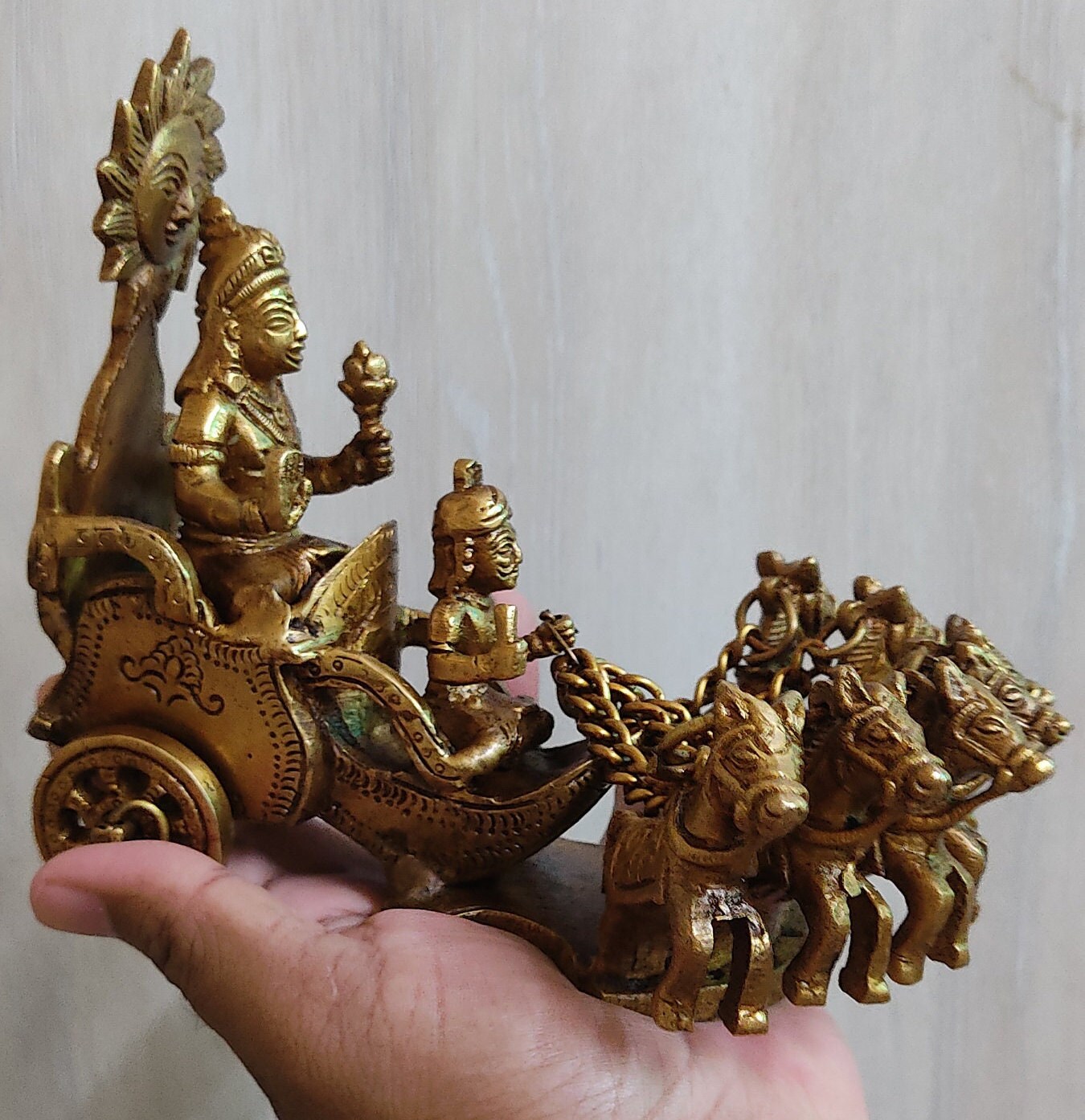 Antique the Lord Sun Chariot Surya Bhagwan Rath Brass Idol God - Etsy