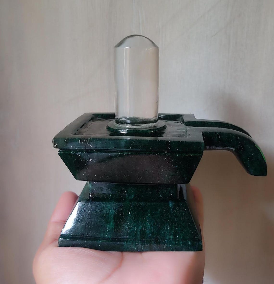 Antique Lord Shiva Shivling Yoni Green Jade Lingam Pure Clear Natural ...